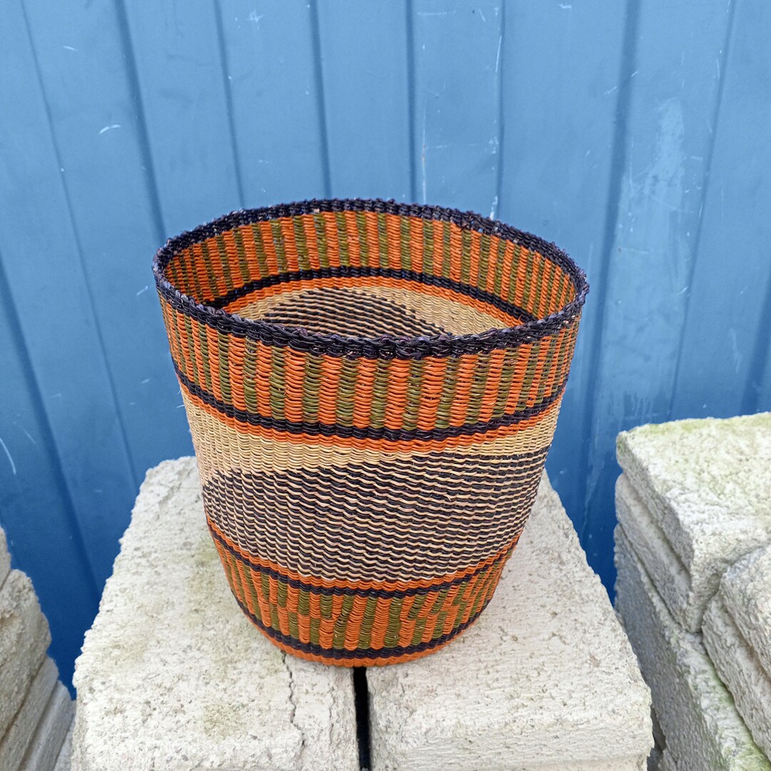 Mini Straw Vase, Bolga Storage Basket, Mini Wicker Side Bin, Cute Straw ...