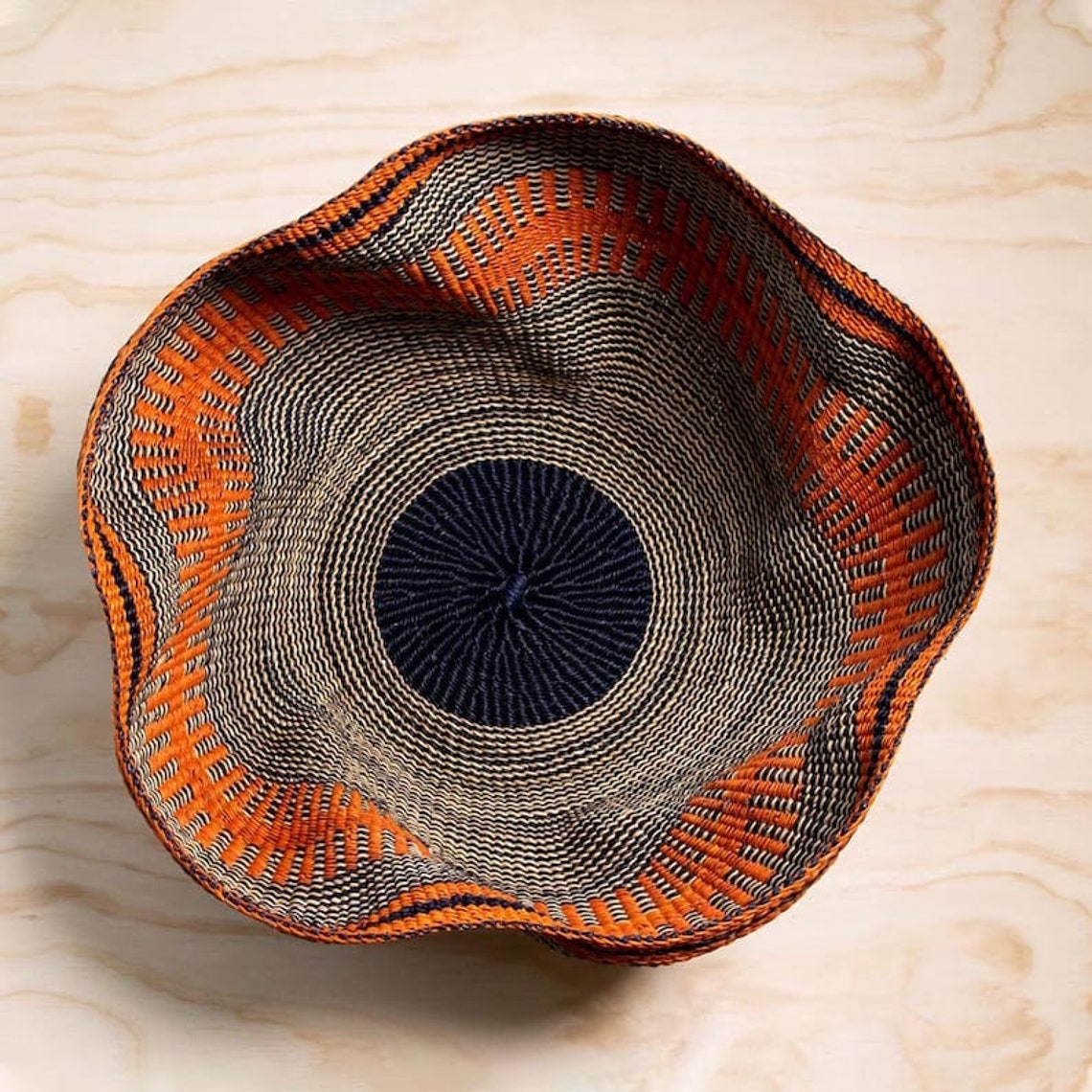 Handwoven Wavy Bolga Storage Basket Beautiful Storage Basket - Etsy