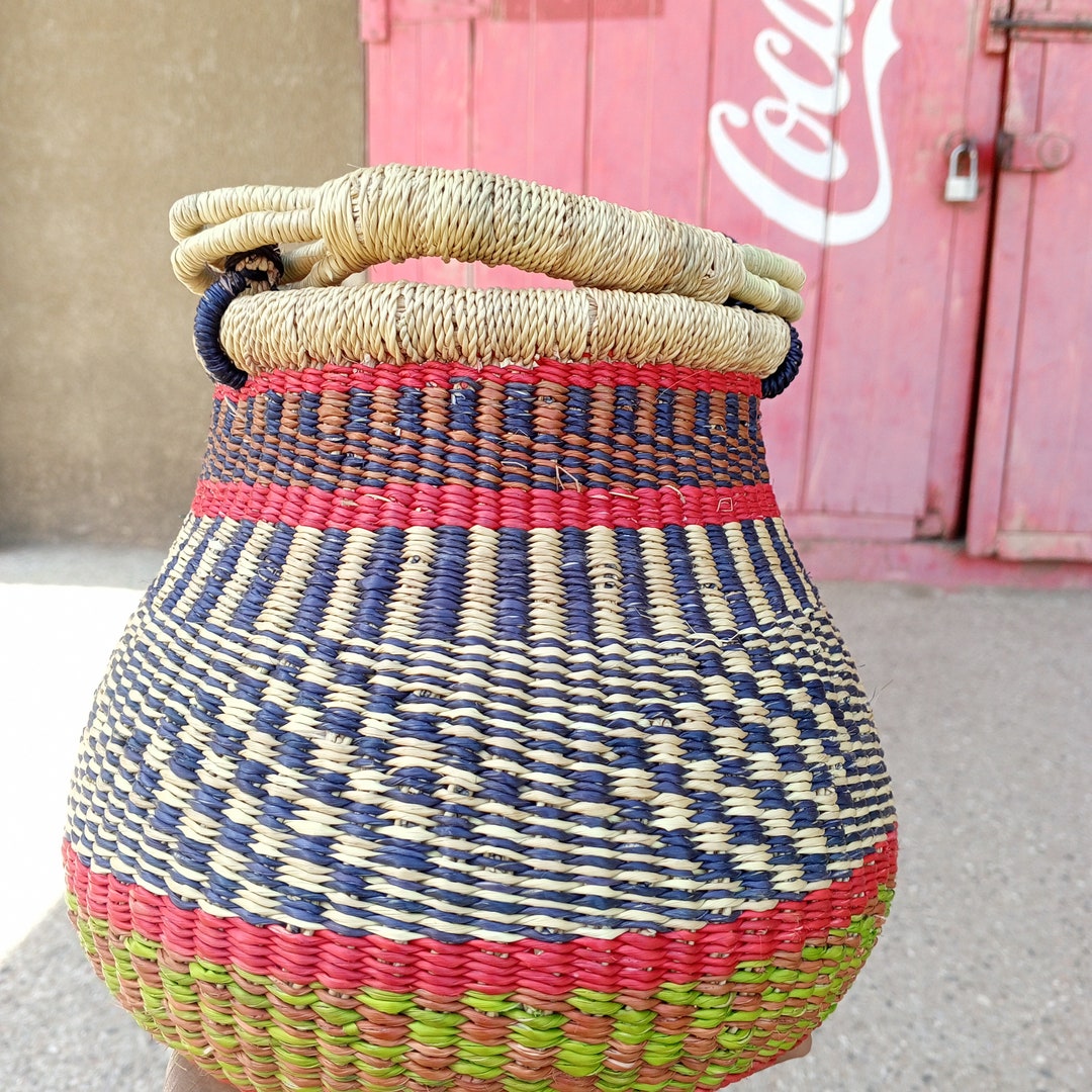 Cute Handwoven Storage Basket, Retro Storage Organizer, Native Basket ...