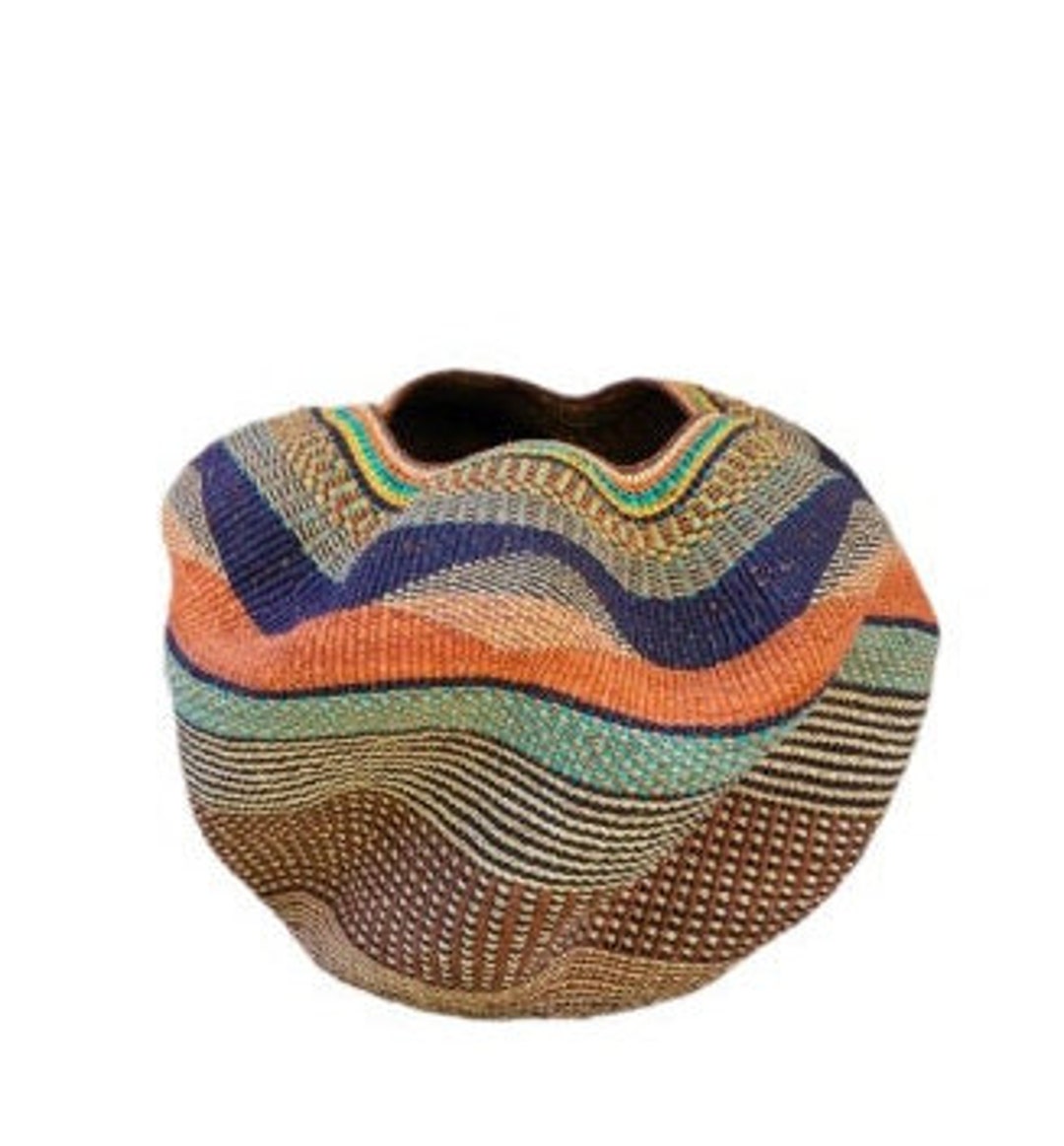 Straw Flower Vase, Handwoven Art Basket, Straw Indoor Flower Pot, Bolga ...