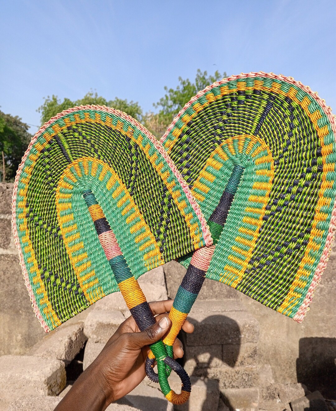 Bolga Straw Hand Fan, Mini Straw Hand Fan, Cute Woven Straw Hand Fan ...