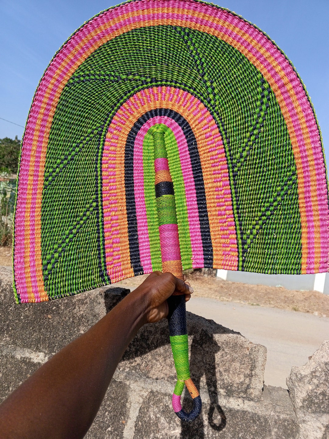 Bolga Decorative Fan, Eco-friendly Wall Hanging, Large Straw Decor Fan ...
