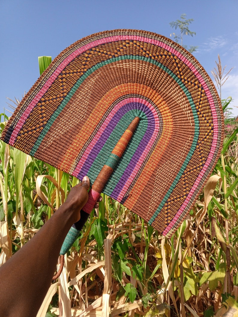 Big Woven Straw Hand Fan Boho Fan Wall Hanging Beautiful - Etsy