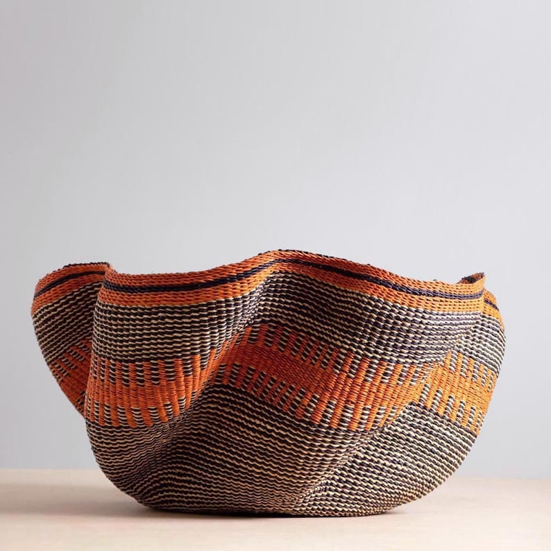 Handwoven Wavy Bolga Storage Basket Beautiful Storage Basket - Etsy