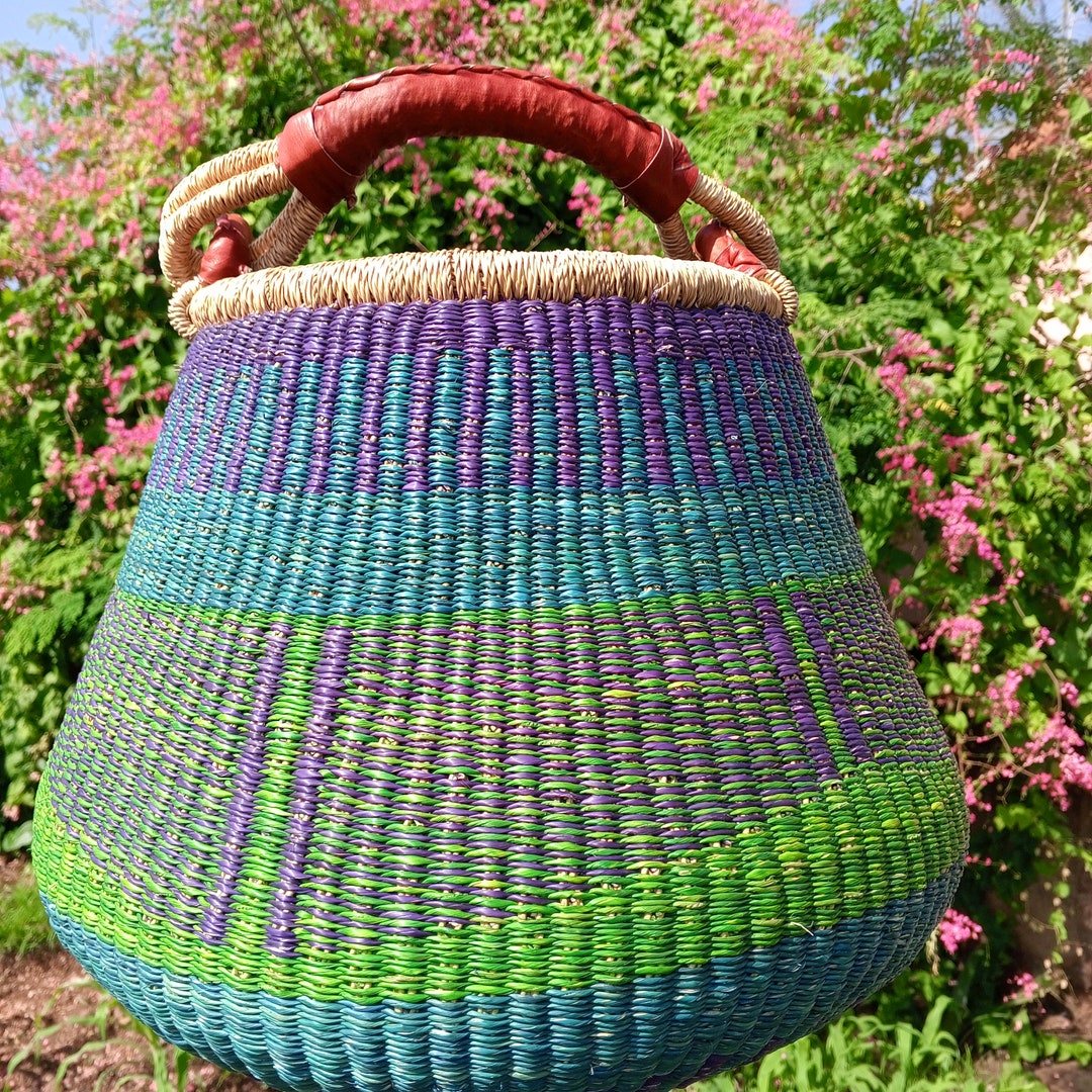 Woven Straw Pot Basket, Kitchen Storage Basket, Firewood Gathering ...