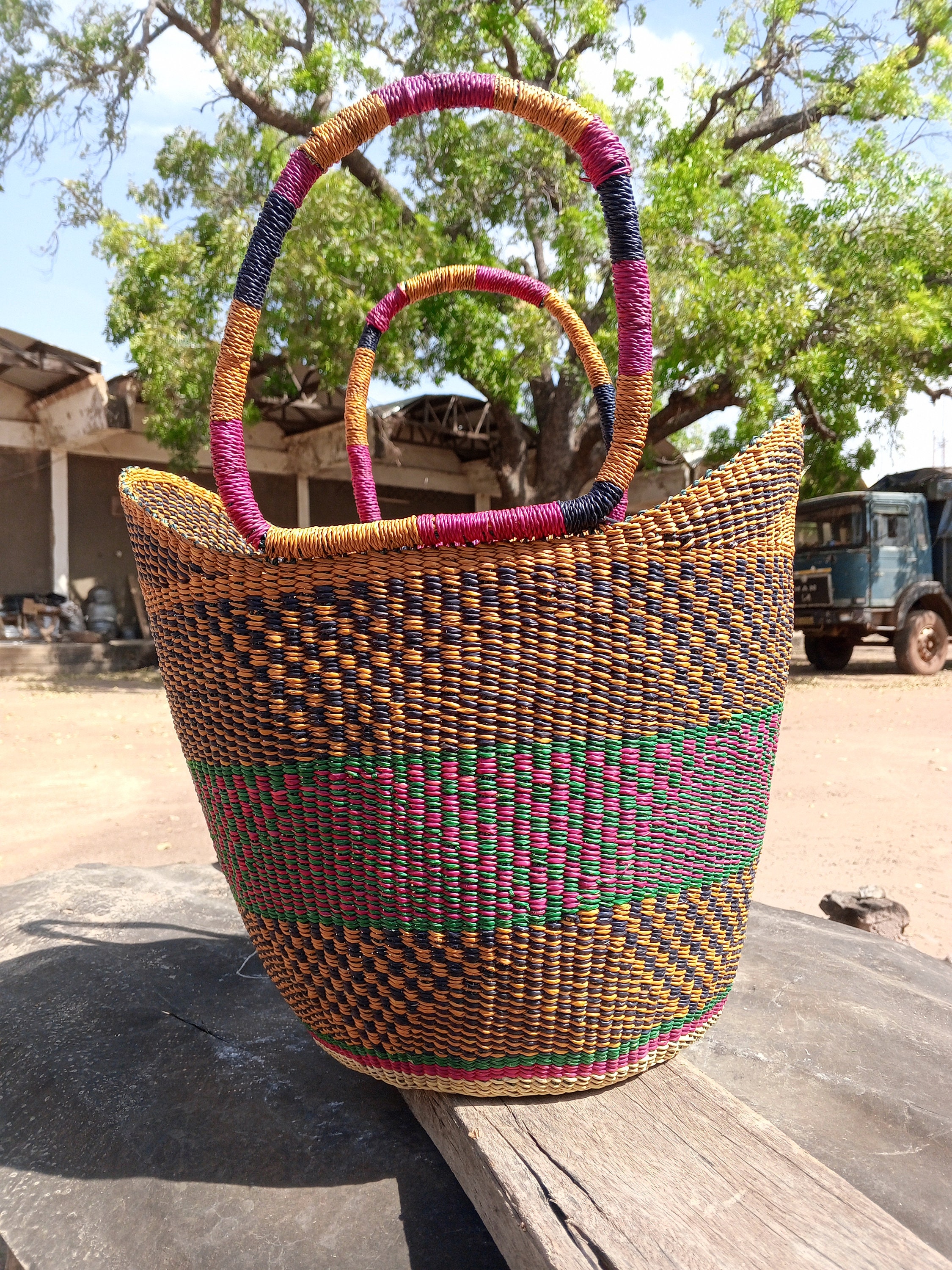 Grocery Shopping Basket, Cute Market Basket, Bolga Storage Basket ...