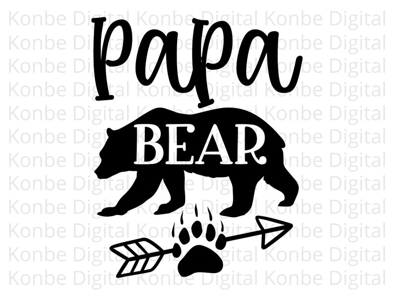 Papa Bear Svg Papa Bear Clipart Digital Download - Etsy