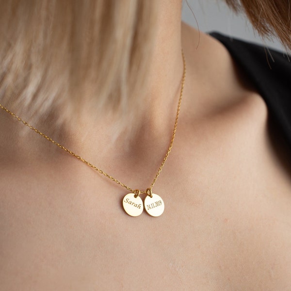 Gold Disc Necklace - Etsy