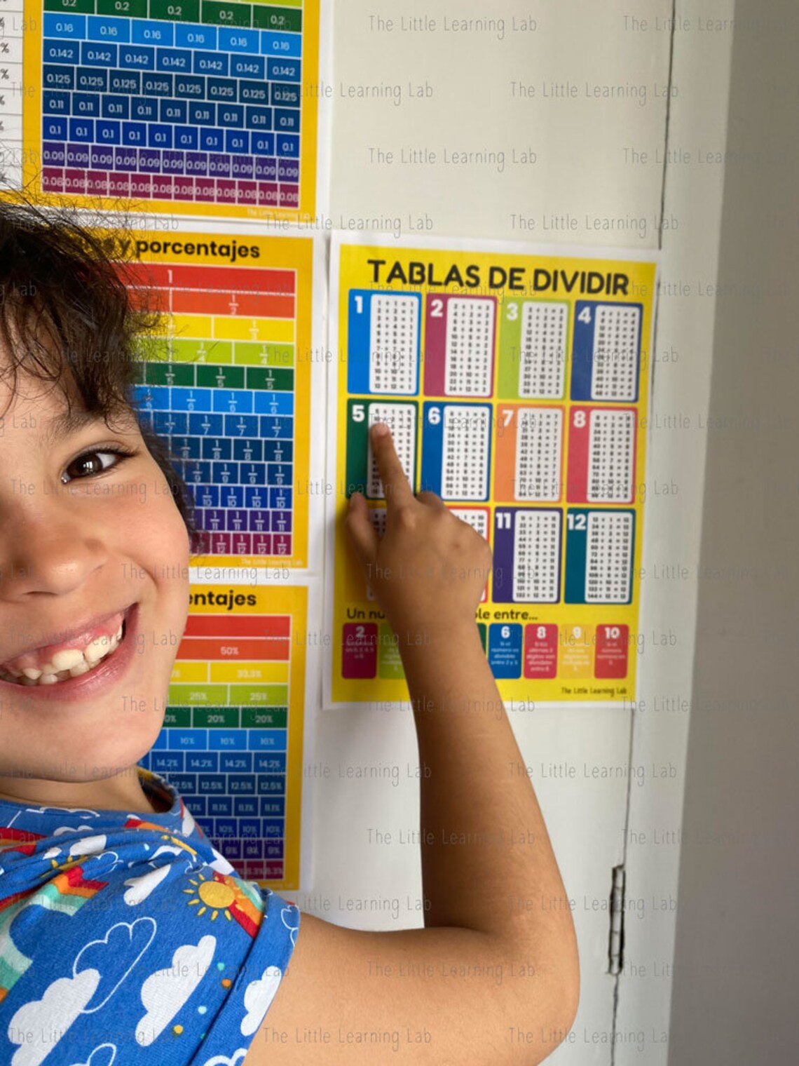 Tablas de dividir, lámina imprimible en A4, A3 o A2 ajustable en 3 ...