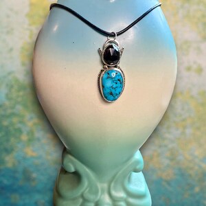 Cute Turquoise Ladybug Pendant Necklace / Native American Turquoise ...