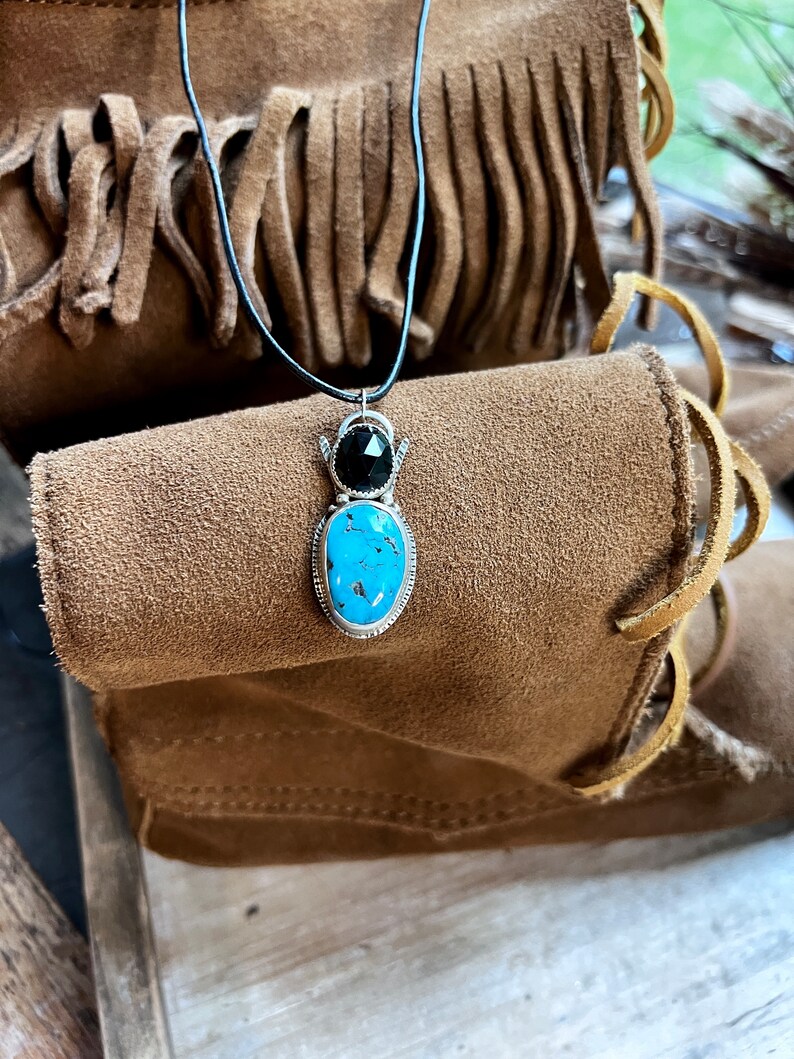 Cute Turquoise Ladybug Pendant Necklace / Native American Turquoise ...