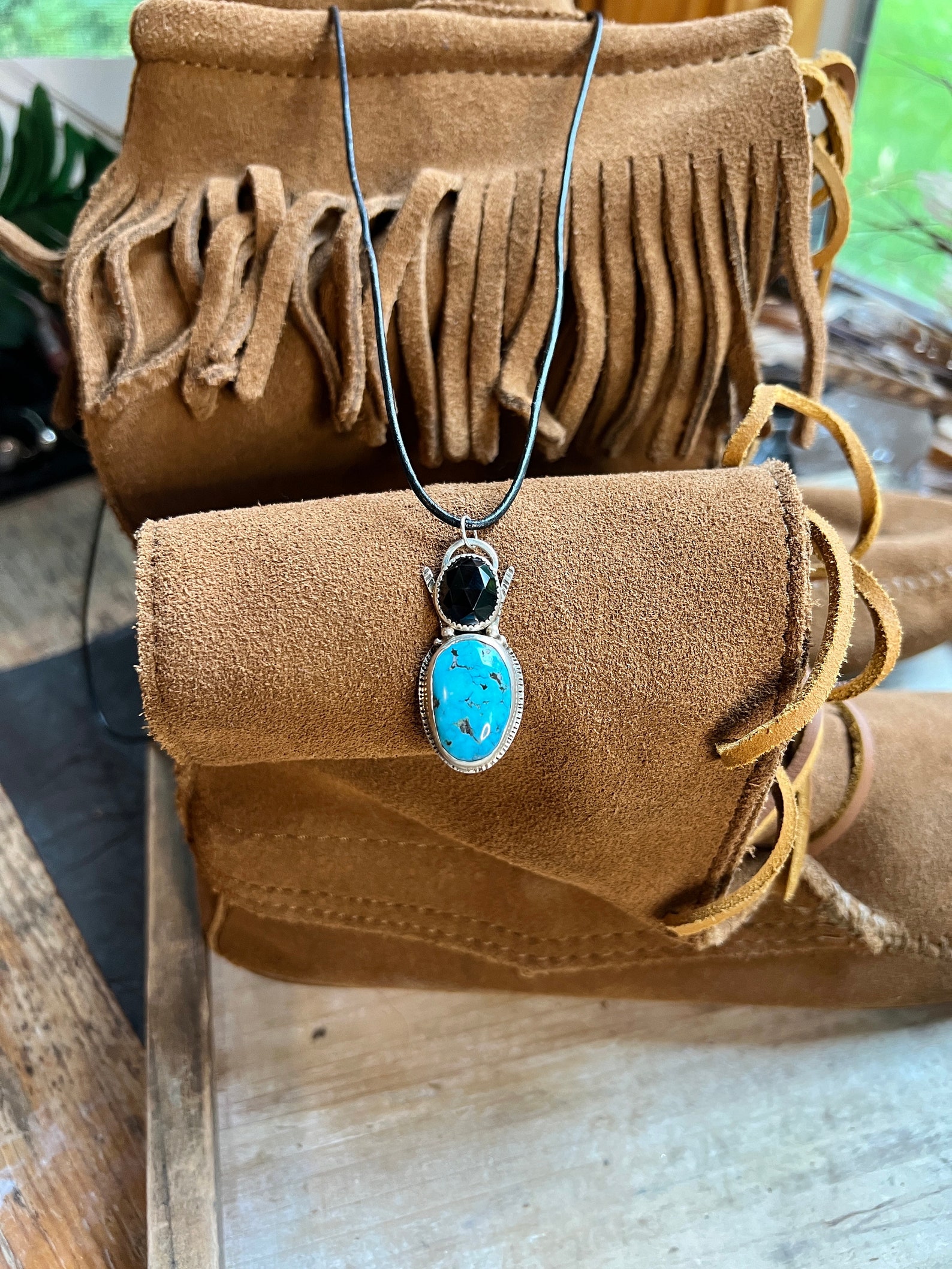 Cute Turquoise Ladybug Pendant Necklace / Native American Turquoise ...