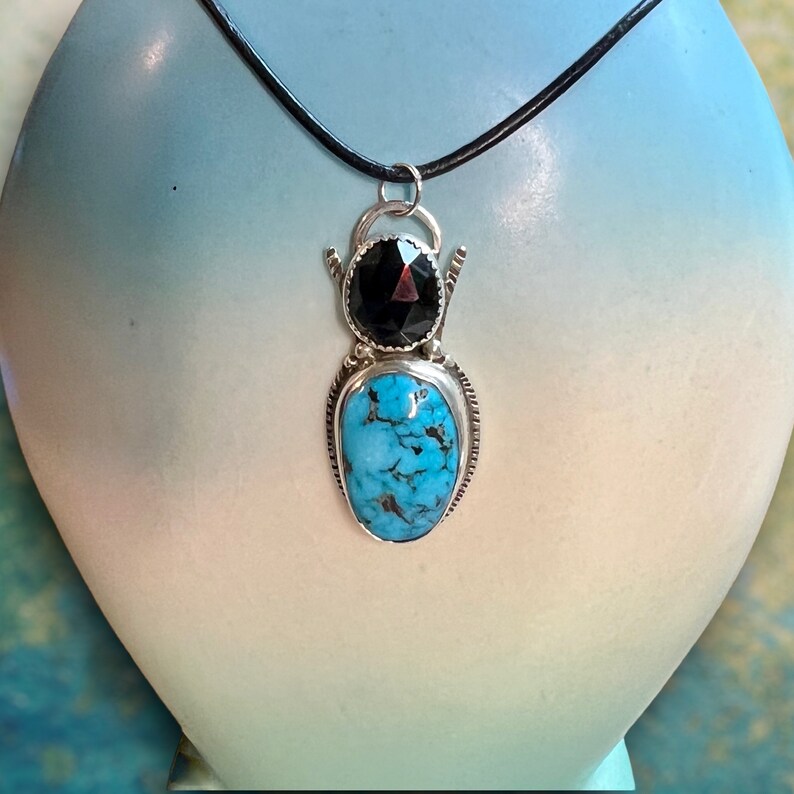 Cute Turquoise Ladybug Pendant Necklace / Native American Turquoise ...