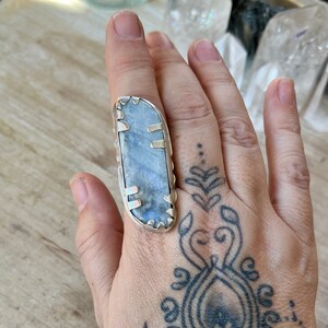 Native American Rainbow Moonstone Sterling Silver Ring / Boho Bohemian ...