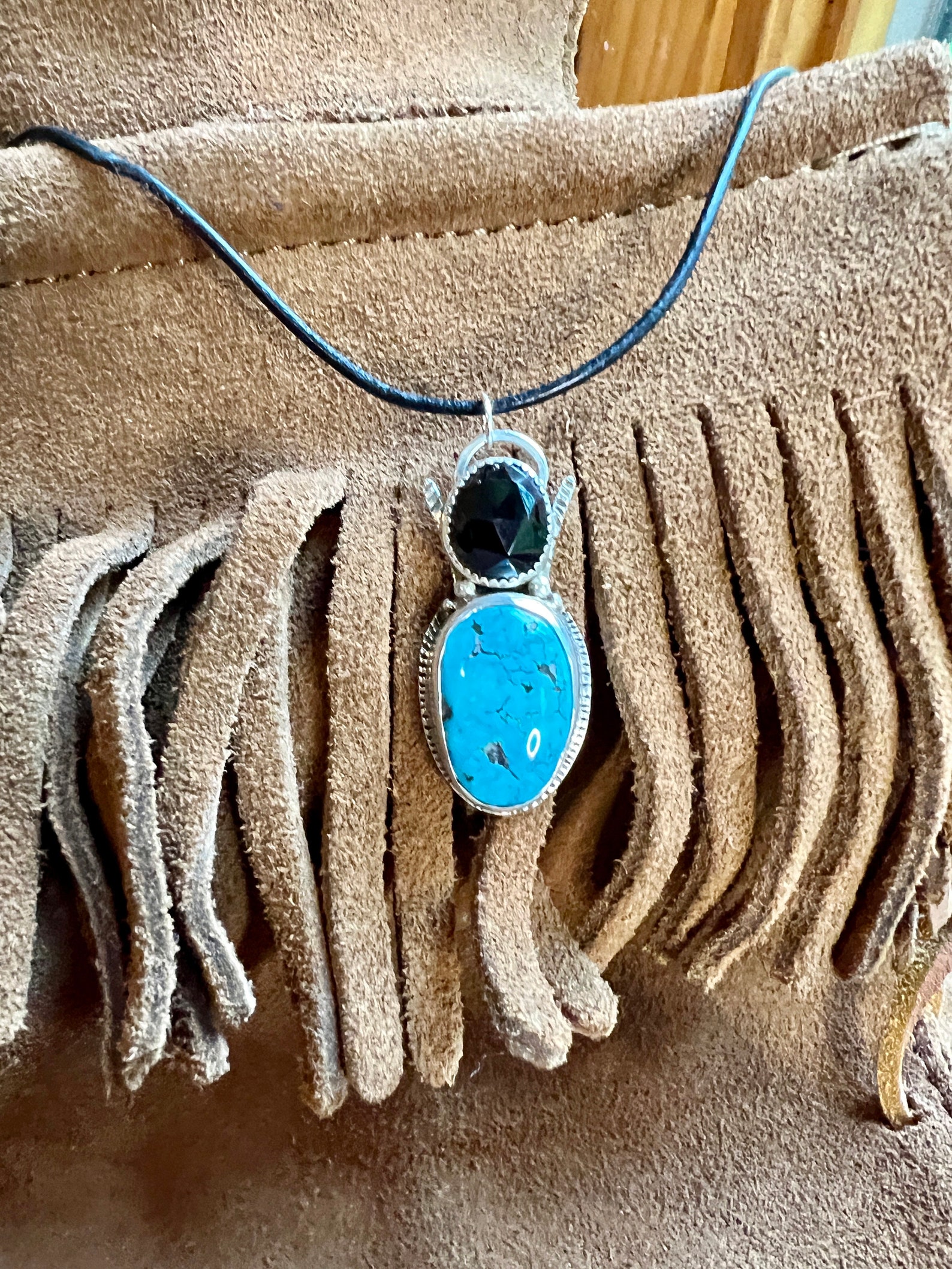Cute Turquoise Ladybug Pendant Necklace / Native American Turquoise ...