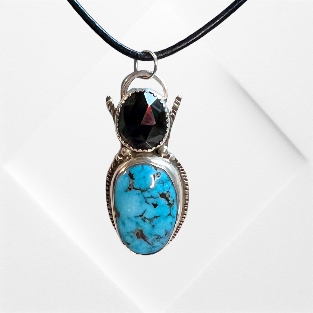 Cute Turquoise Ladybug Pendant Necklace / Native American Turquoise ...