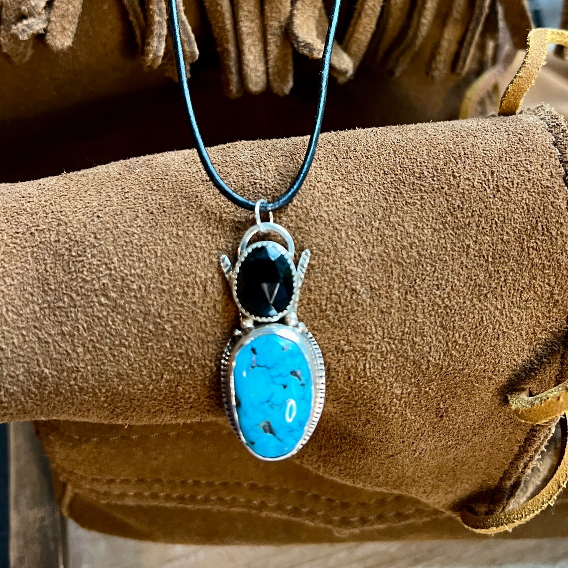 Cute Turquoise Ladybug Pendant Necklace / Native American Turquoise ...