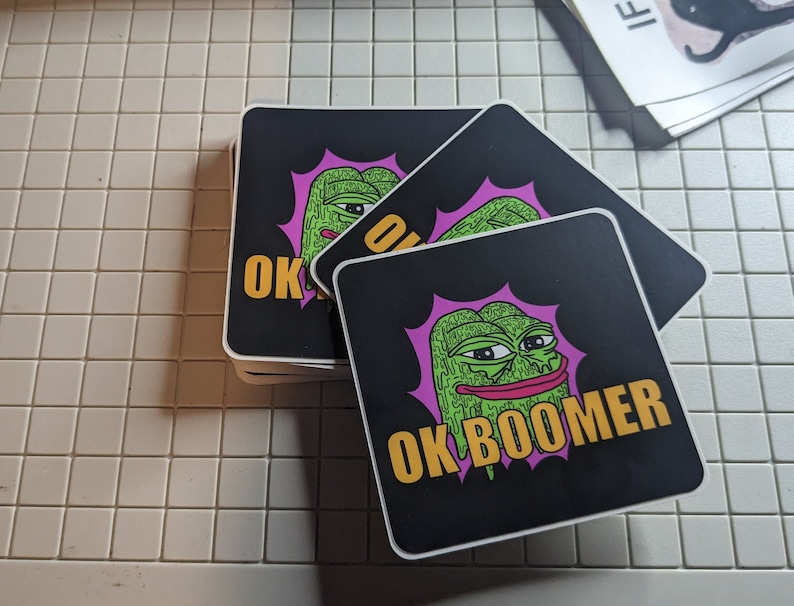 Meme Bumper Sticker Funny OK BOOMER Pepe Frog - Etsy