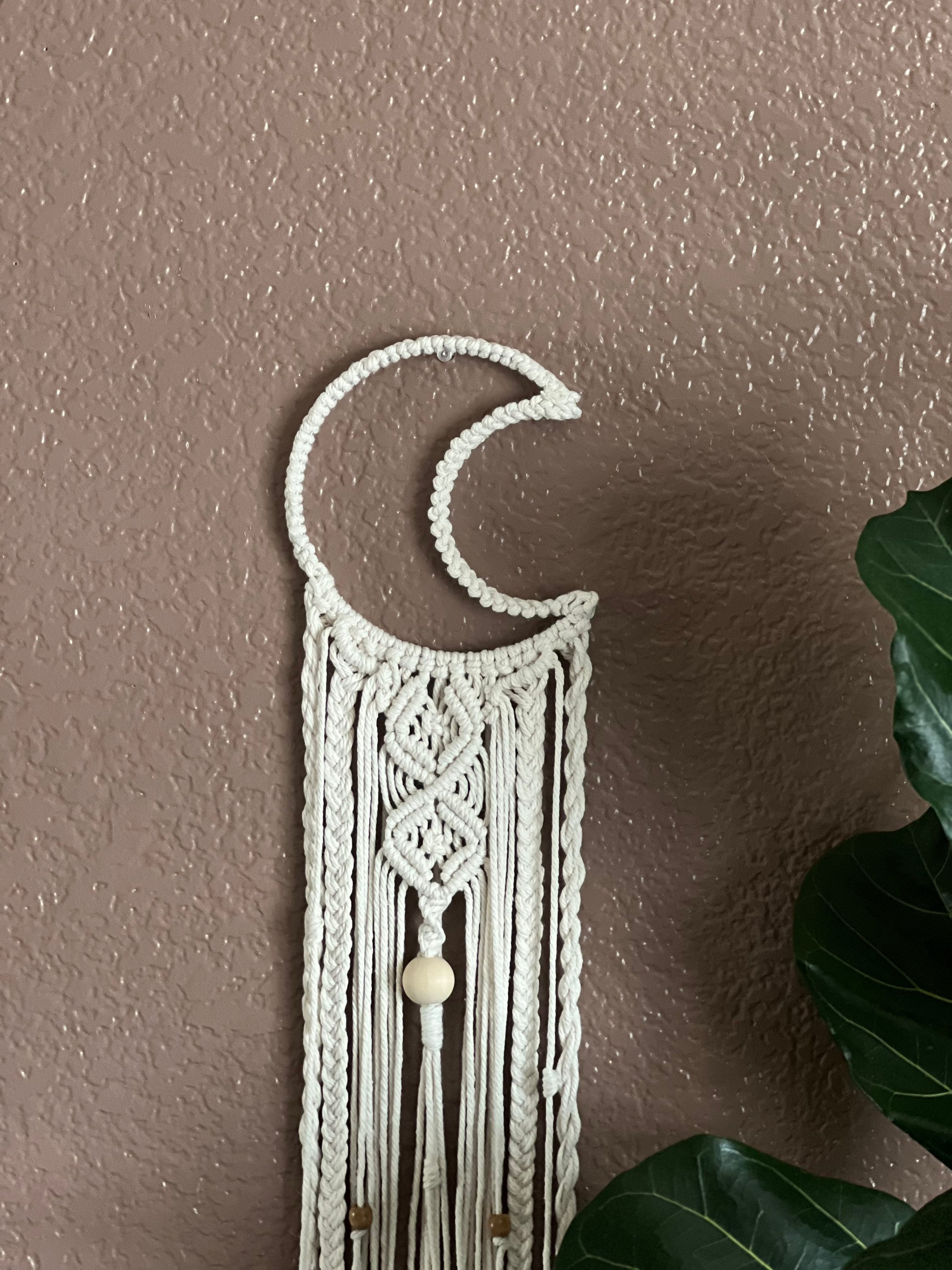 Macrame Moon Wall Hanging Moon Dreamcatcher Crescent Moon - Etsy