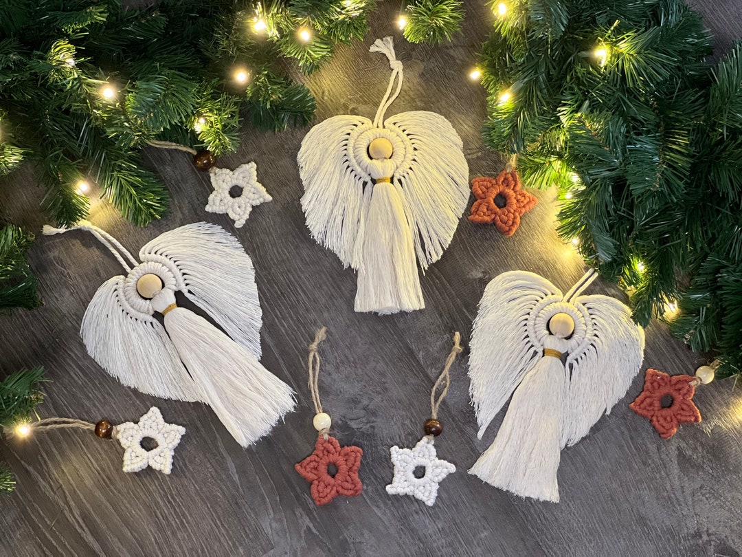 Macrame Angel Ornament, Ange Wall Hanging, Christmas Angel, Guardian ...