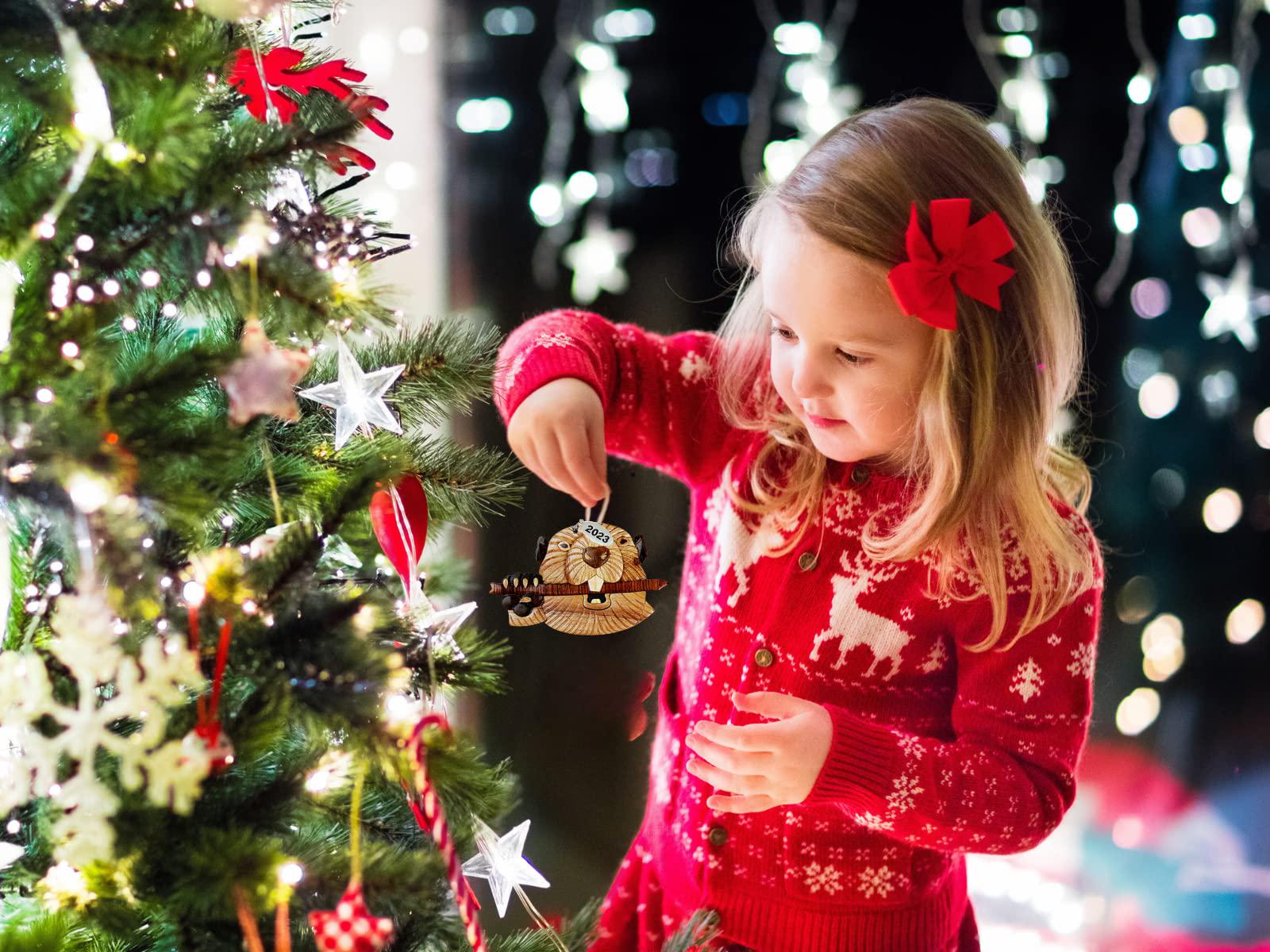 Beaver Ornament 2024 Two-tone Wood Christmas Ornament Handcrafted Wood ...