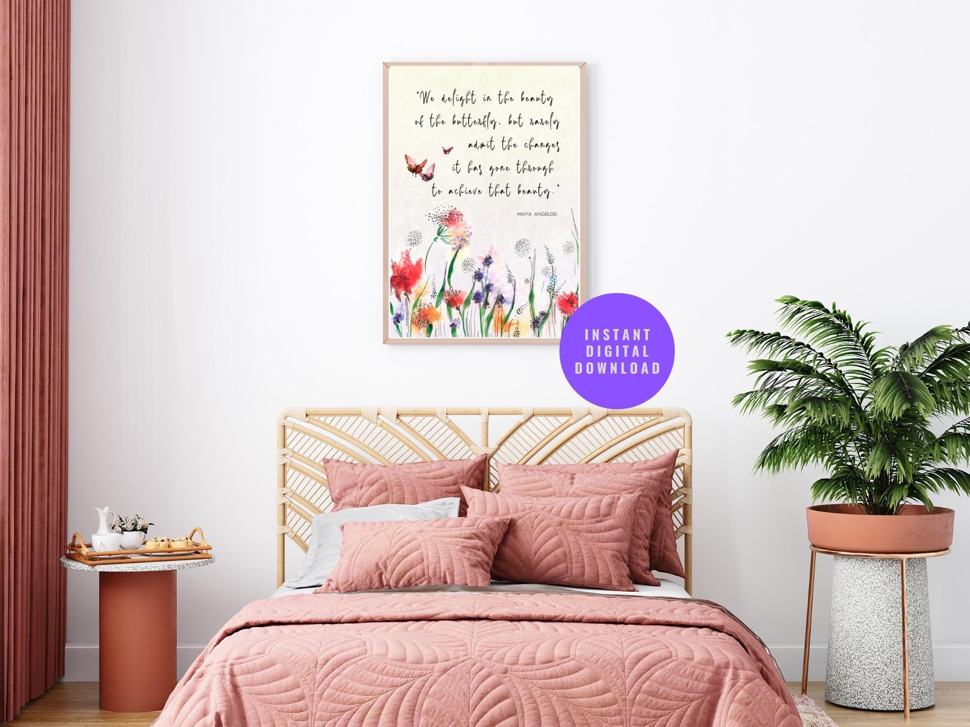 Maya Angelou Inspirational Quote, Floral Butterfly Print, Mothers Day ...