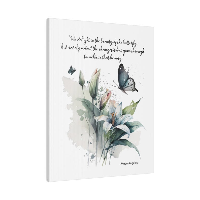 Maya Angelou Quote Canvas Print: Floral Butterfly Botanical Art - Etsy