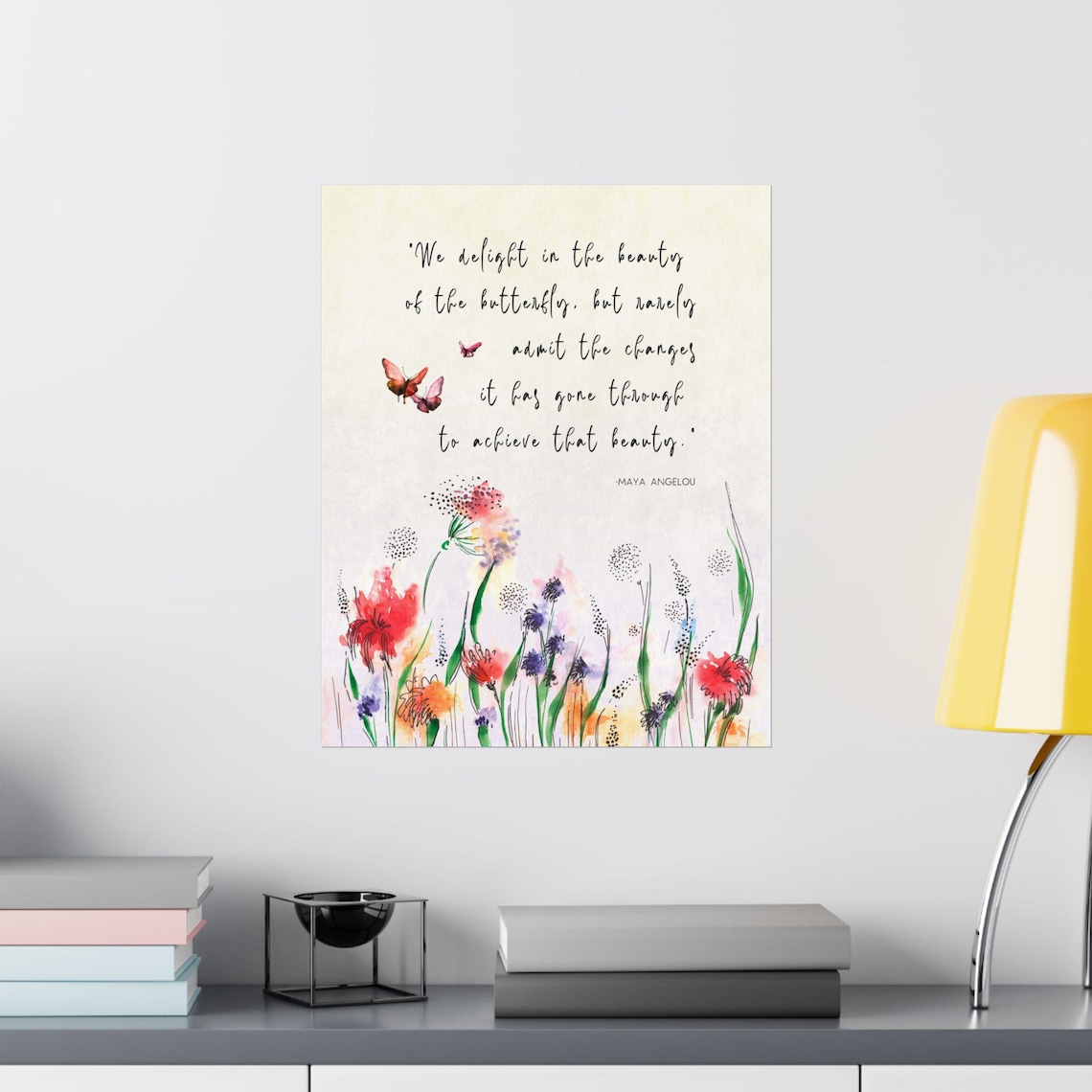 Maya Angelou Quote Poster: Floral Butterfly Botanical Art (16x20) - Etsy