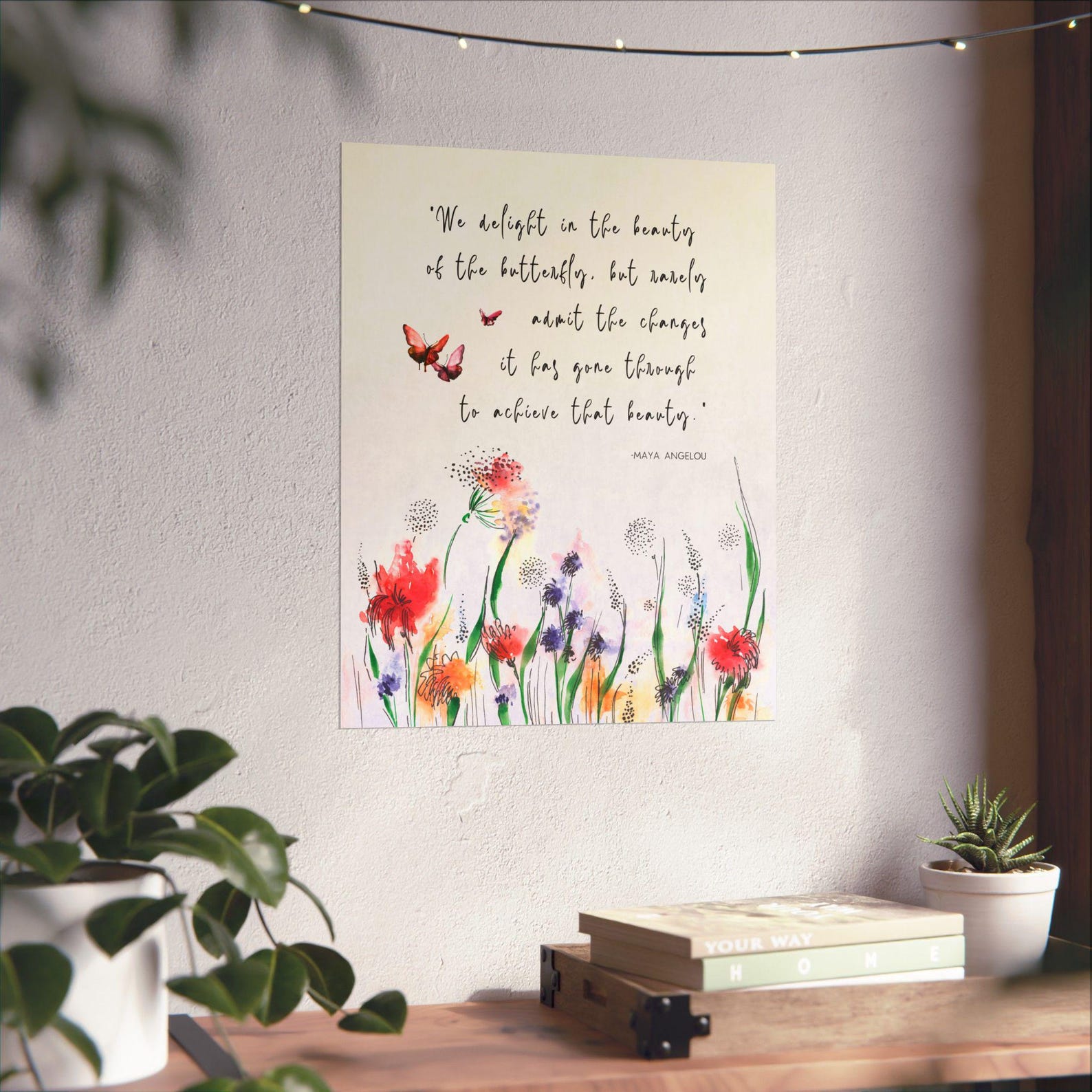 Maya Angelou Quote Poster: Floral Butterfly Botanical Art (16x20) - Etsy