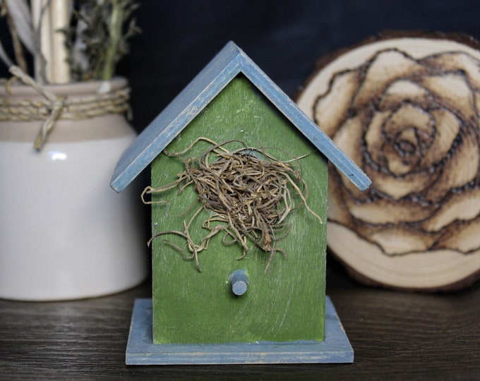 Mini Birdhouse, Wooden Birdhouse, Shelf Decor, Accent Decor, House ...