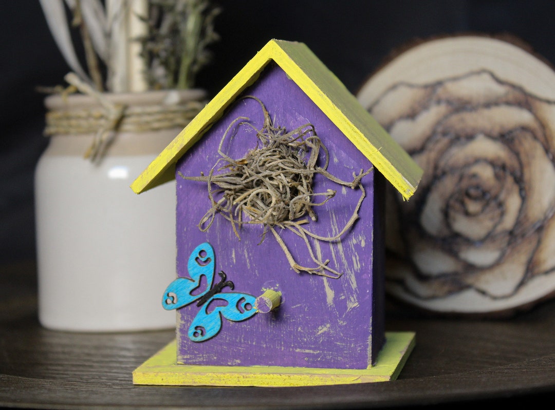 Summer Collection, Mini Birdhouse, Wooden Birdhouse, Shelf Decor ...