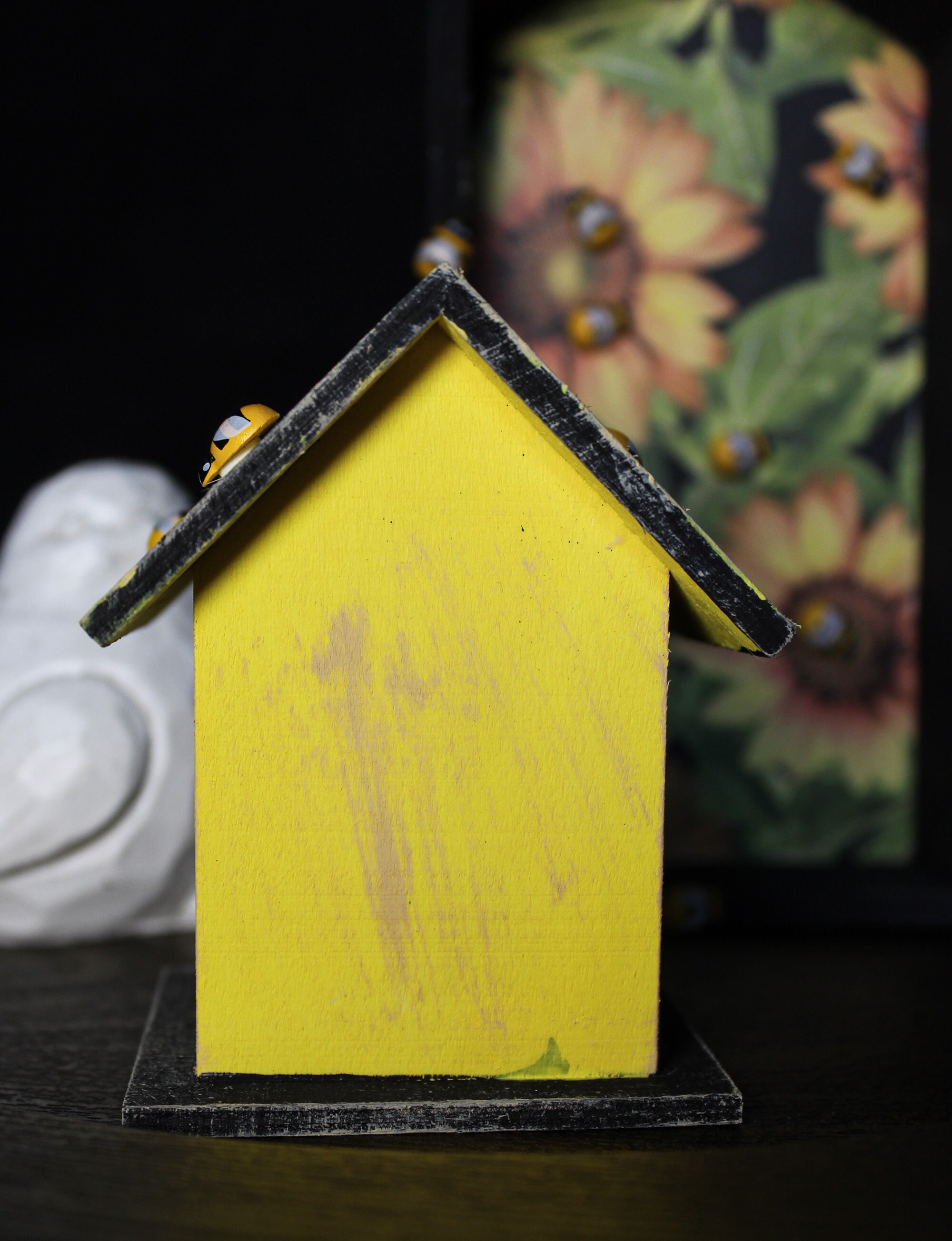 Honey Bees, Mini Birdhouse, Wooden Birdhouse, Shelf Decor, Accent Decor ...