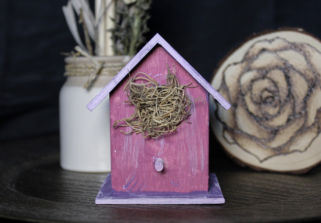 Mini Birdhouse, Wooden Birdhouse, Shelf Decor, Accent Decor, House ...