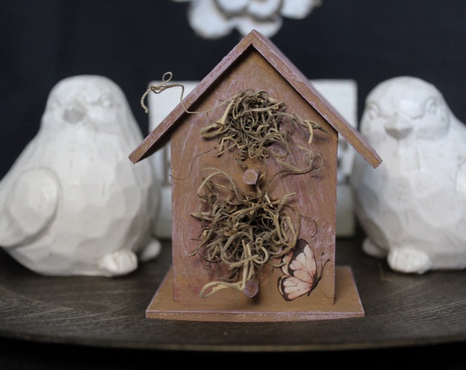 Mini Birdhouse, Wooden Birdhouse, Shelf Decor, Accent Decor, House ...