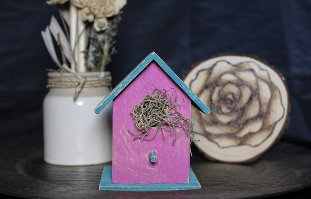 Mini Birdhouse, Wooden Birdhouse, Shelf Decor, Accent Decor, House ...