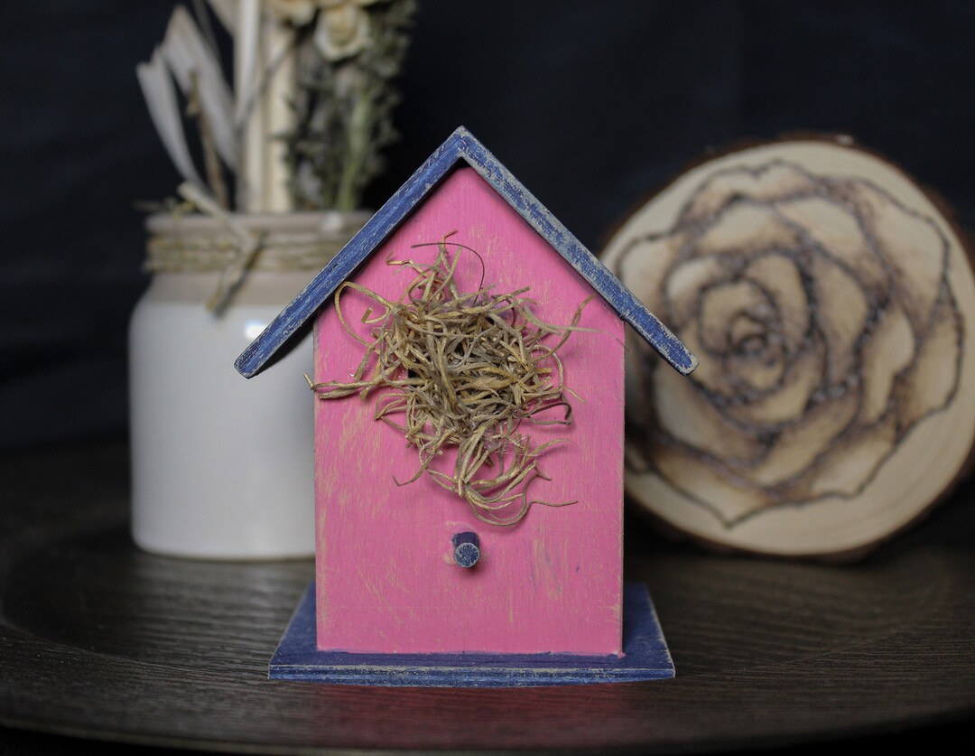 Mini Birdhouse, Wooden Birdhouse, Shelf Decor, Accent Decor, House ...