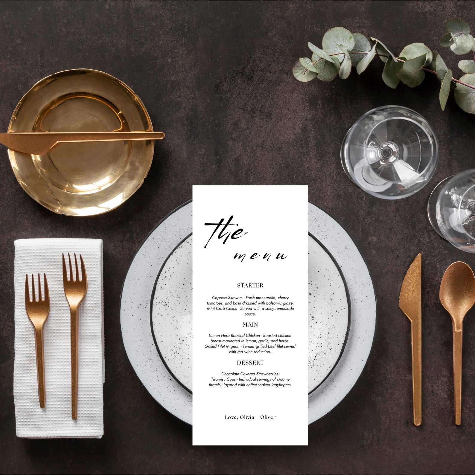 Modern Menu and Thank You Card With Photo, Wedding Menu Card, Napkin ...