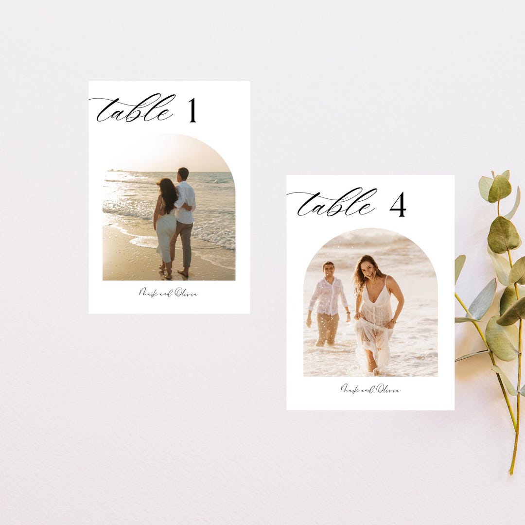 Photo Table Numbers 5x7 , Modern Table Numbers, Wedding Photo Table ...