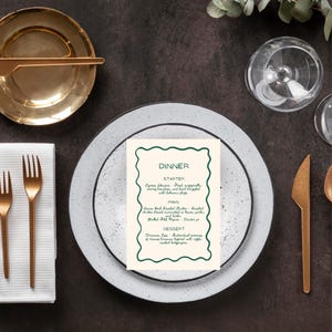 Christmas Menu Card, Fun Menu Card Template, Menu Card Wave, Holiday ...