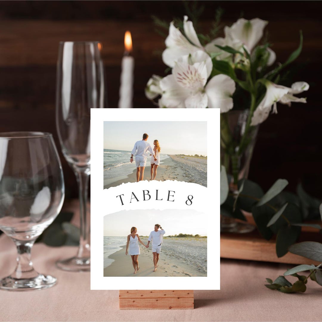 Photo Table Numbers 5x7 , Modern Table Numbers, Wedding Photo Table ...