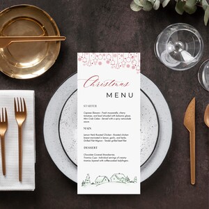 Handwritten Dinner Menu, Handwritten Menu Template, Christmas Dinner ...