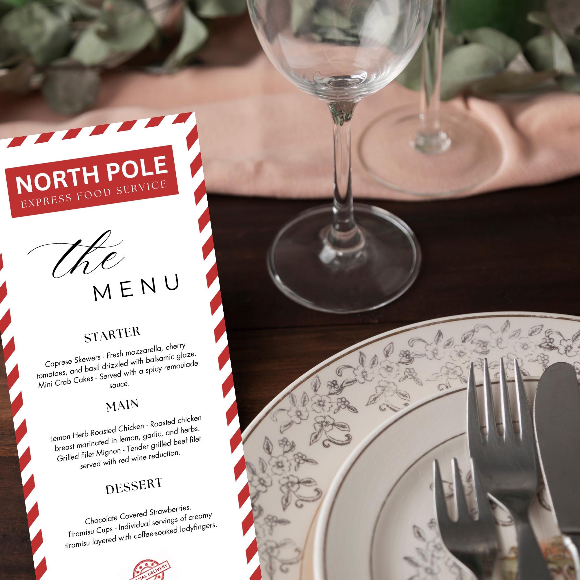 Christmas Menu Template, Christmas Party Menu Template, Editable ...