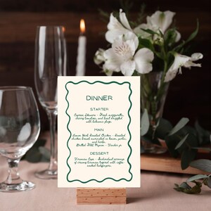 Christmas Menu Card, Fun Menu Card Template, Menu Card Wave, Holiday ...