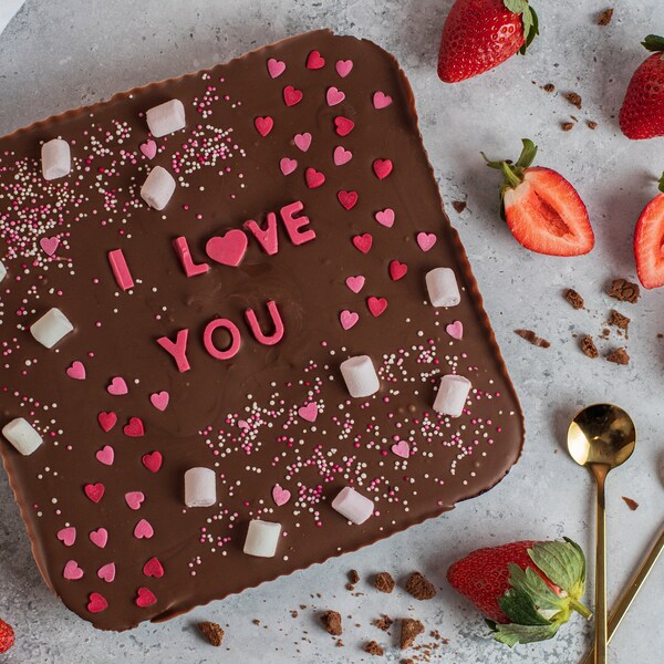 Heart Chocolate Slab - Etsy UK