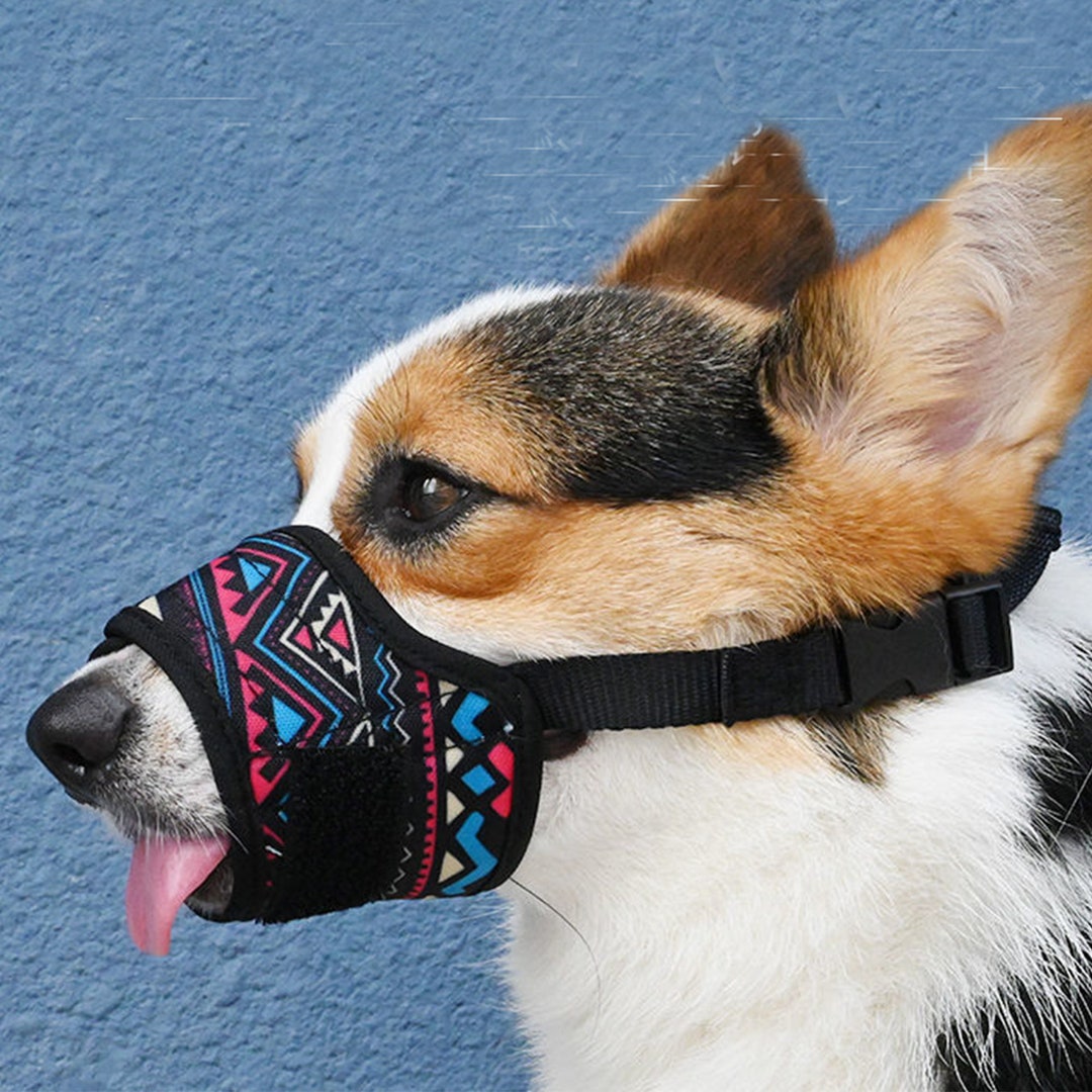 Handmade Blue Vintage Dog Muzzle for Small Medium Large Dogs Adjustable ...
