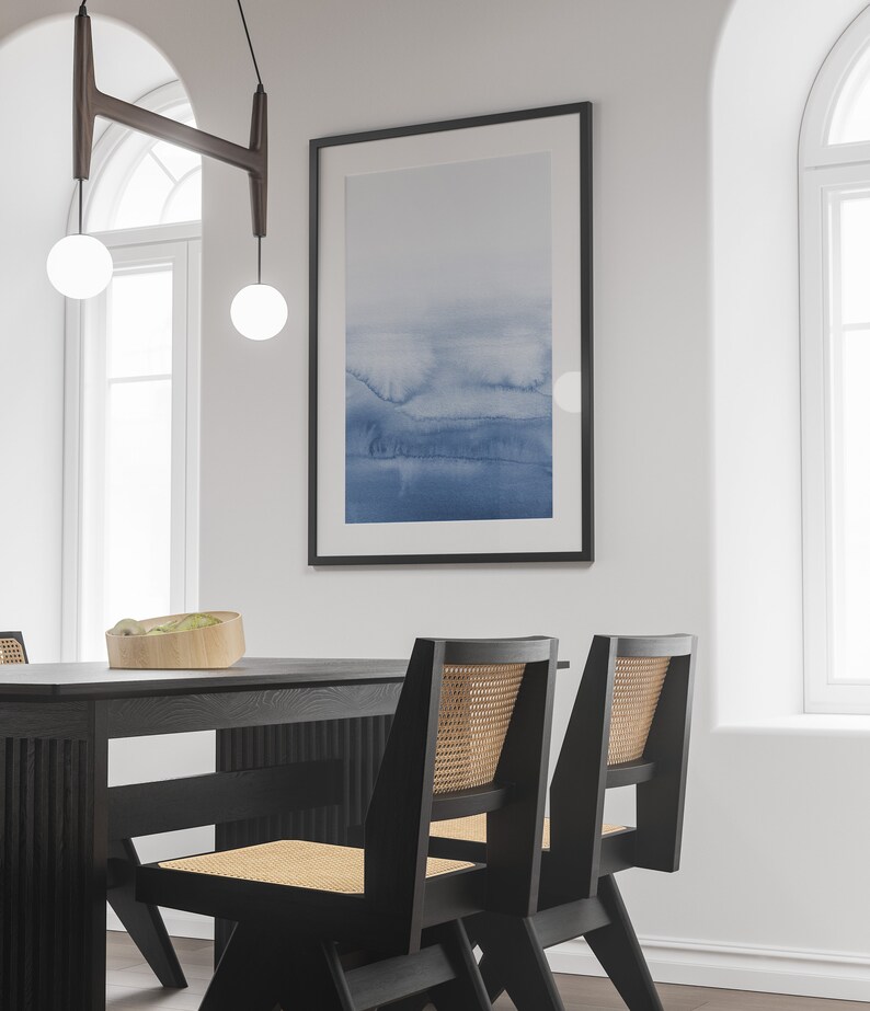 Printable Watercolor Art, Ocean Wall Decor, Blue Abstract Print, Sea ...