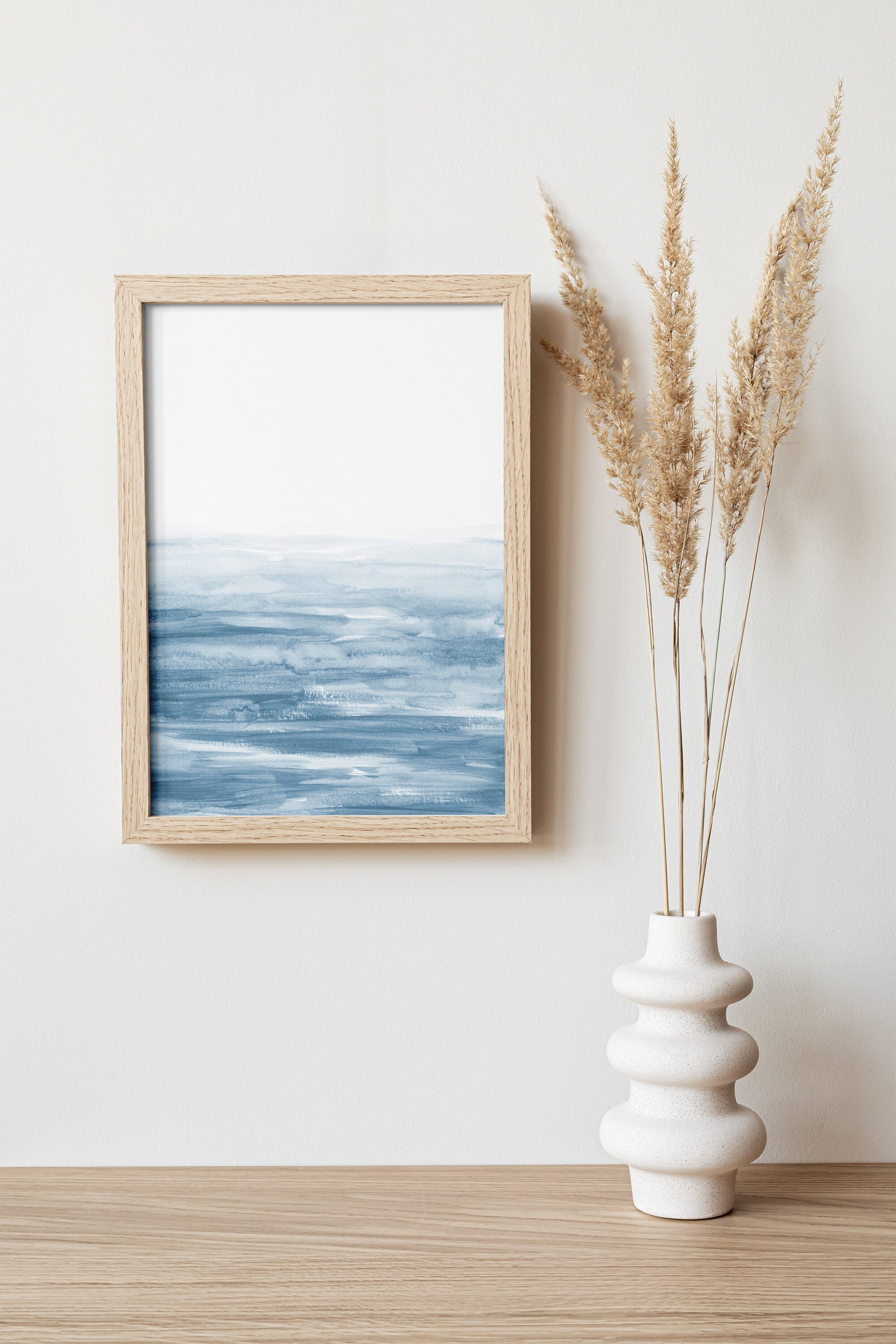 Printable Watercolor Art, Ocean Wall Decor, Blue Wall Decor, High Seas ...