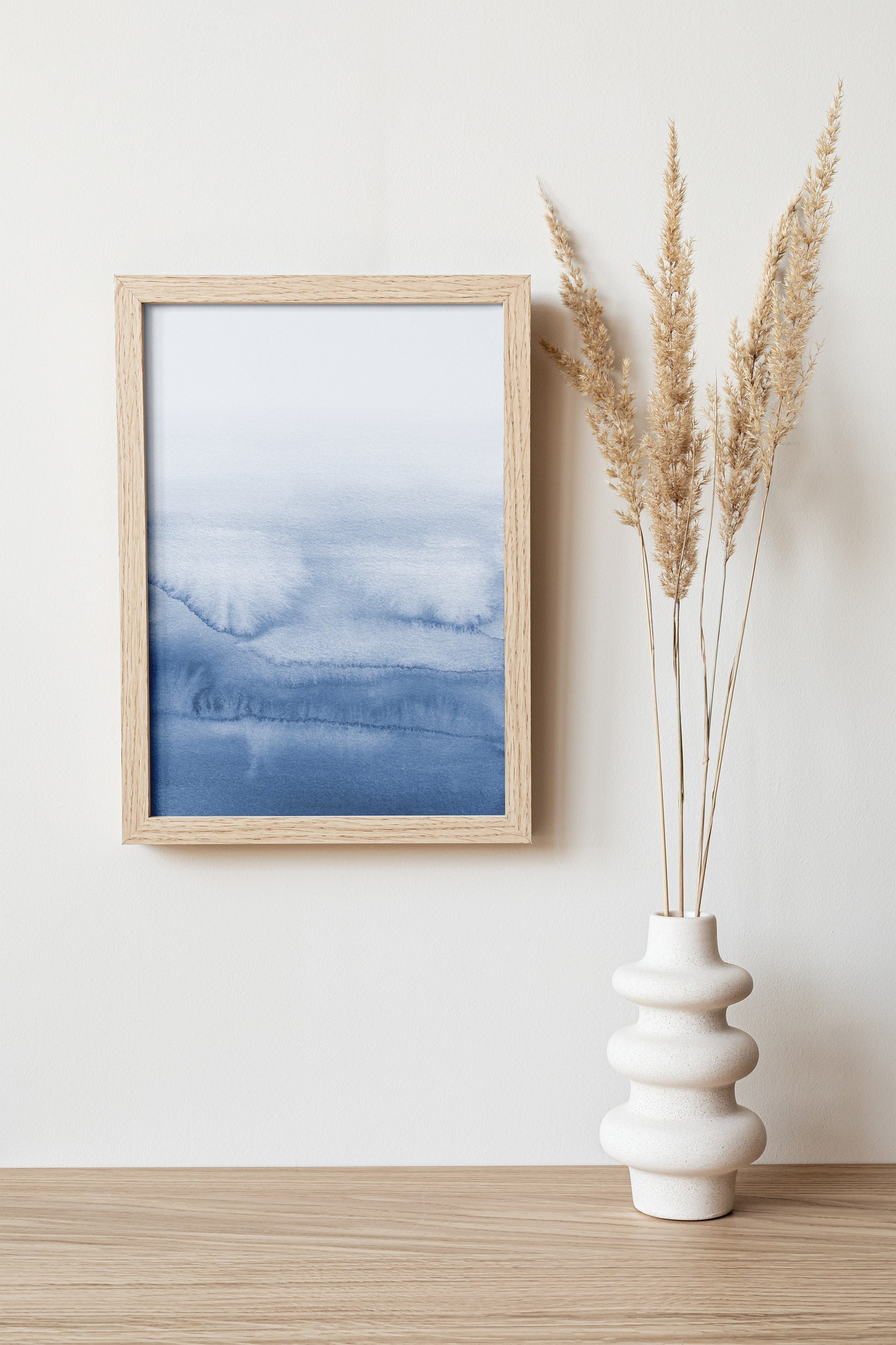 Printable Watercolor Art, Ocean Wall Decor, Blue Abstract Print, Sea ...