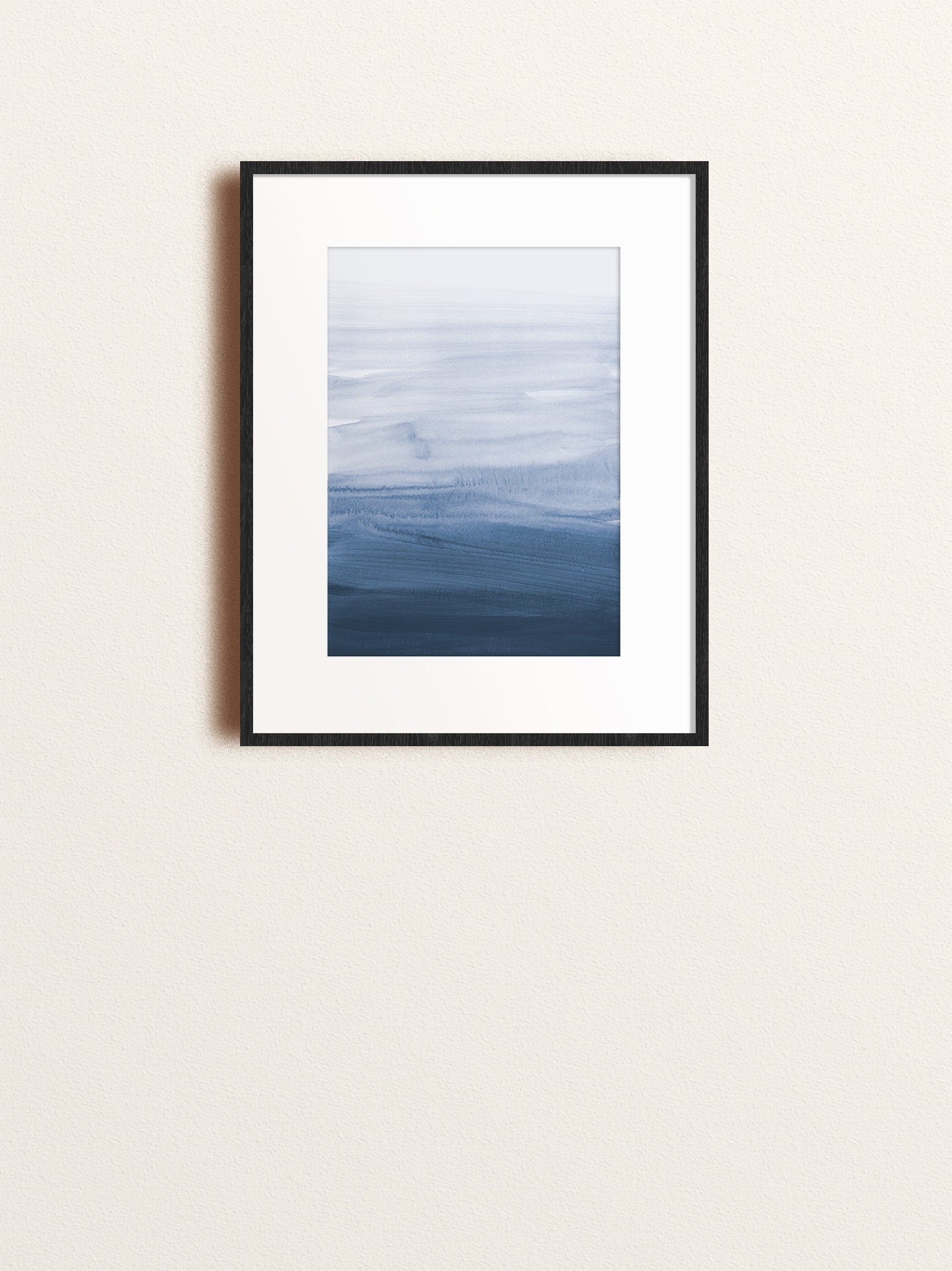 Printable Watercolor Art, Blue Ocean Art, Abstract Navy Art, Minimalist, Large Print, Bedroom ...