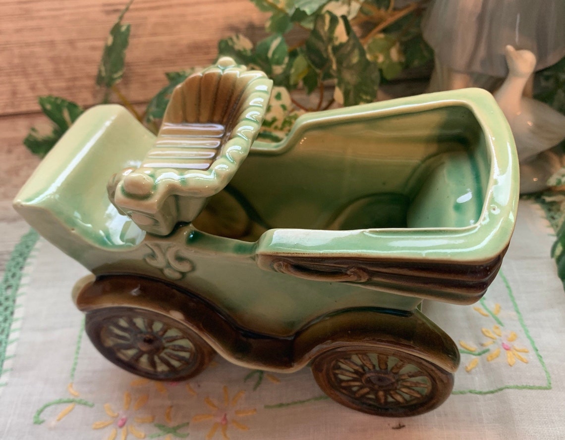 Vintage Green Antique Car Planter - Etsy